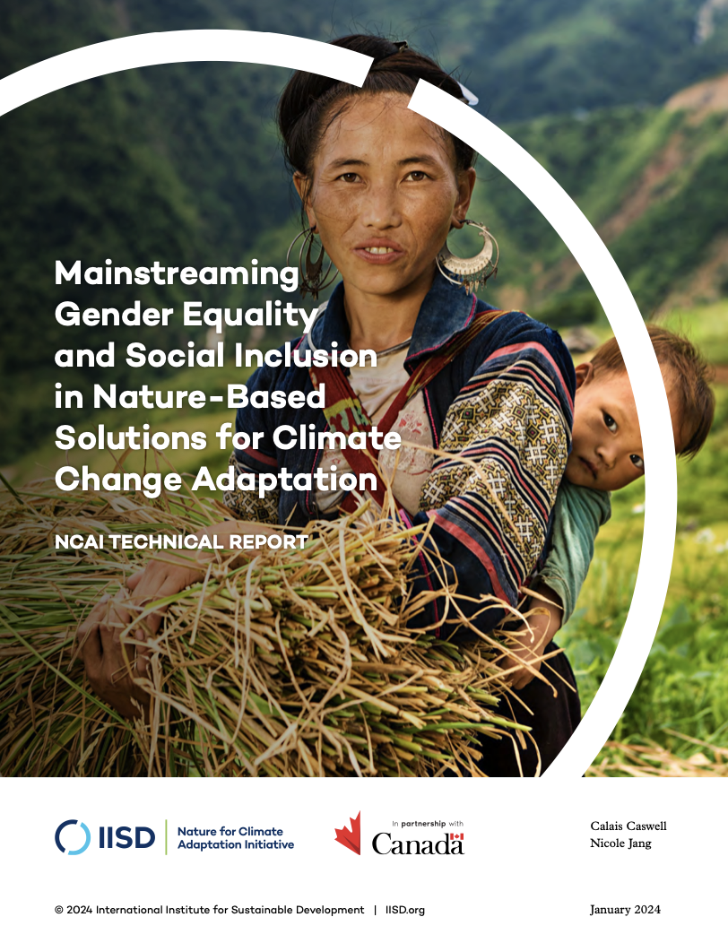 Mainstreaming Gender Equality and Social Inclusion in Nature-Based ...